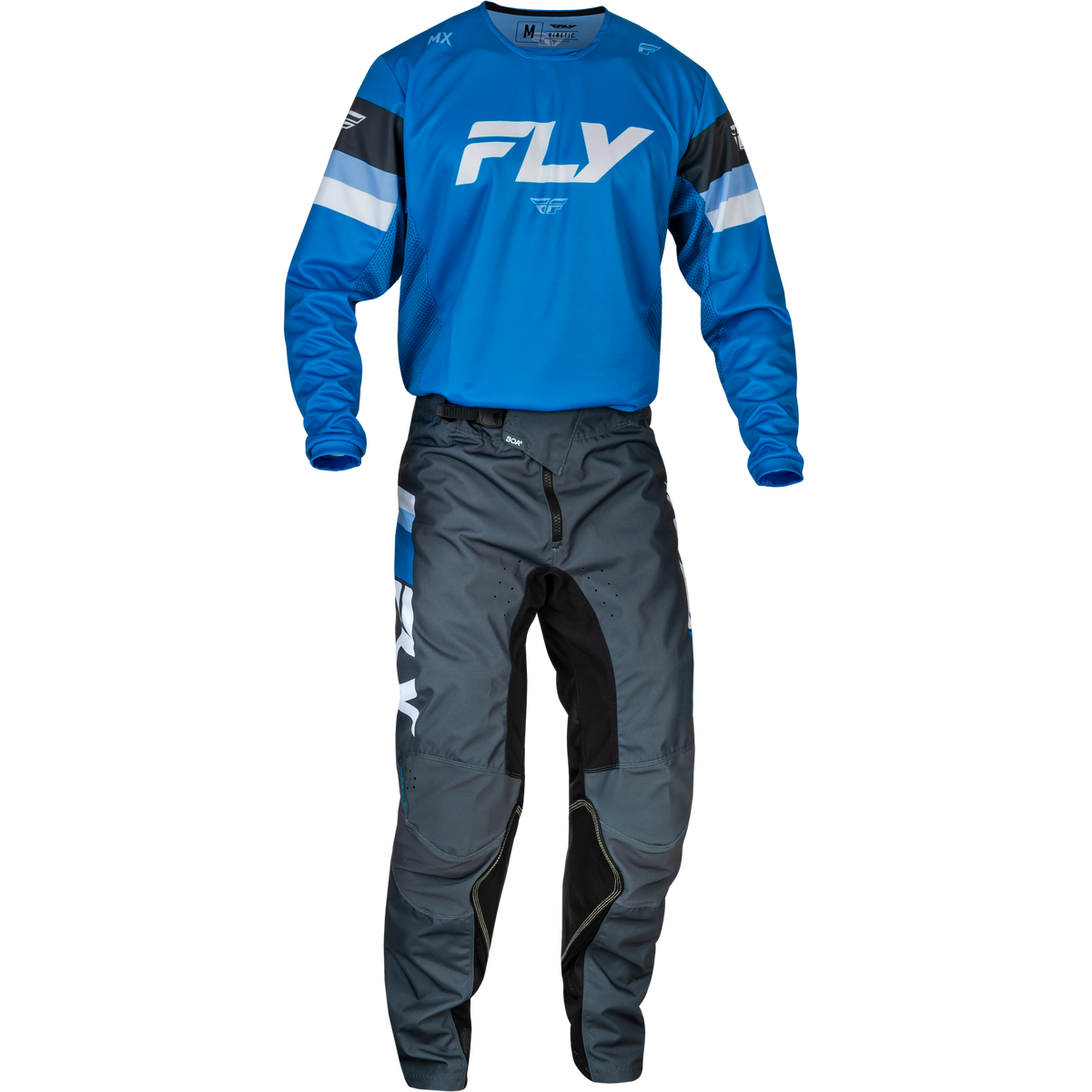 2024 Fly Racing Youth Kinetic Prix Bright Blue/Charcoal/White Gear Com ...