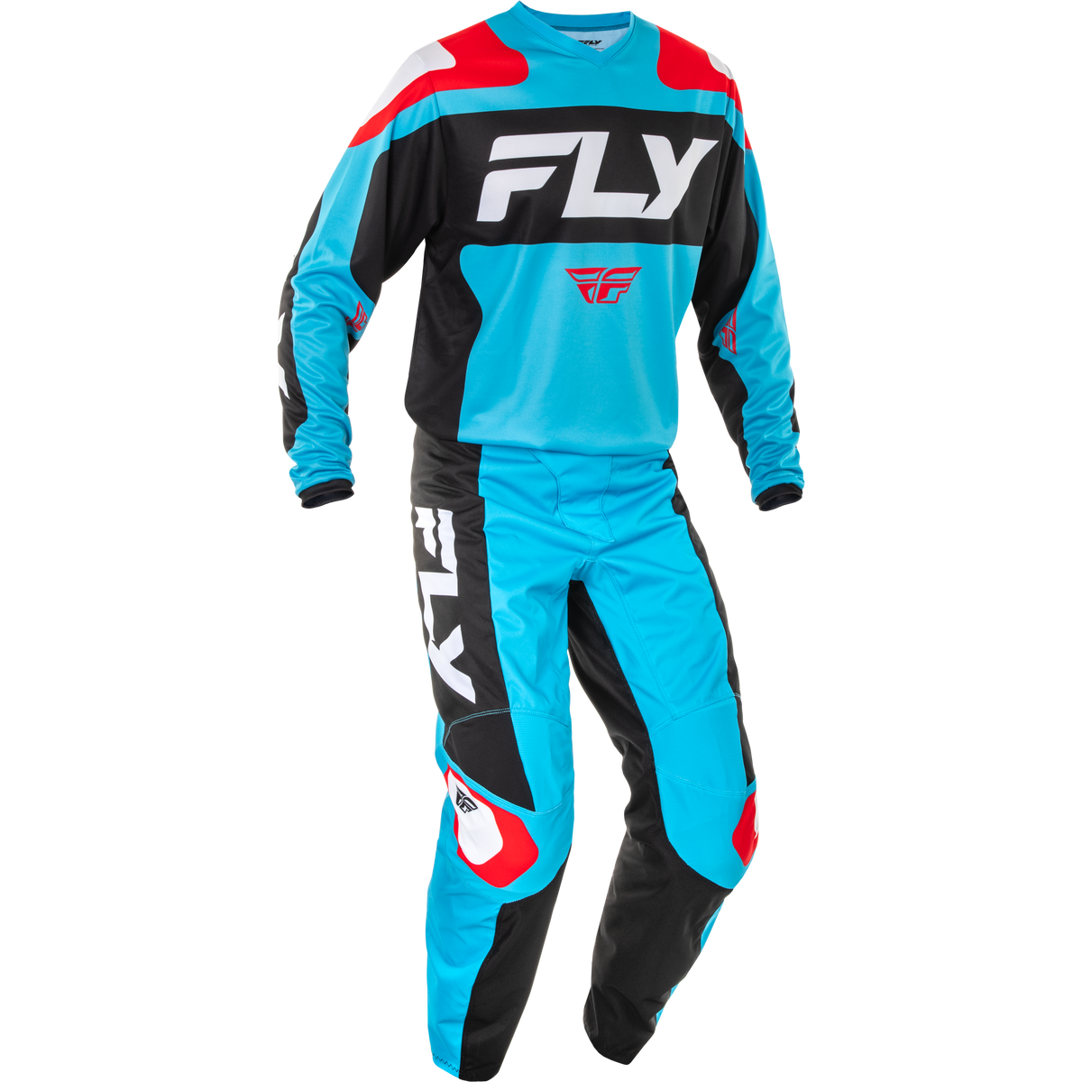 2025 Fly Racing Adult F-16 Cyan/Black/White Gear Combo — BentLever.com