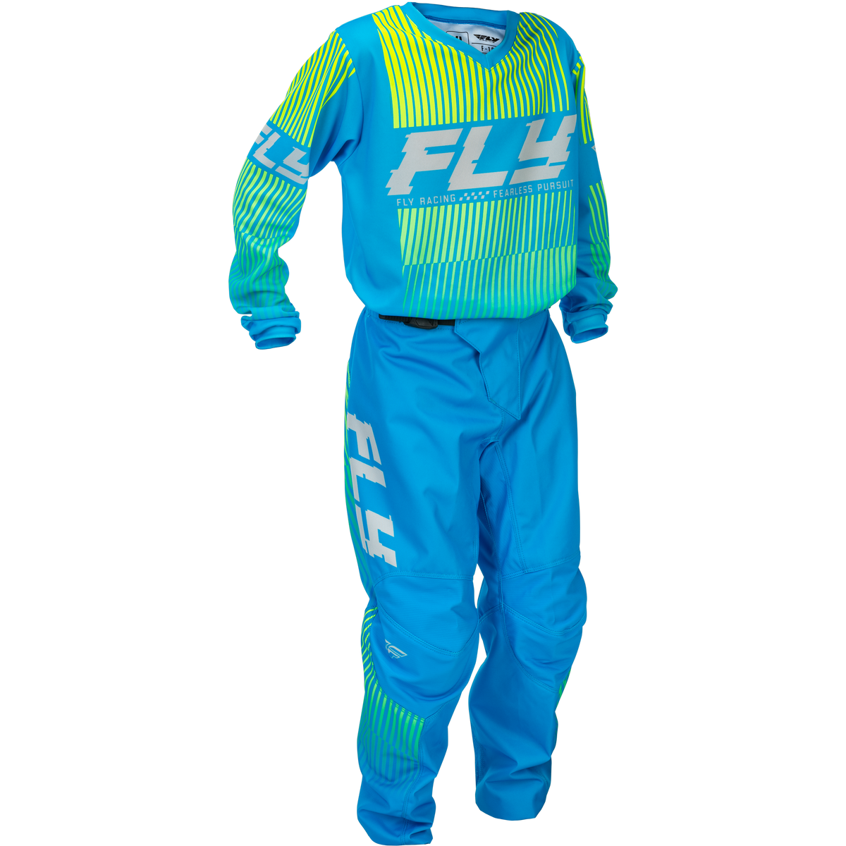 2026 FLY Racing Youth F-16 Gear Combo - Blue/Hi-Vis — BentLever.com