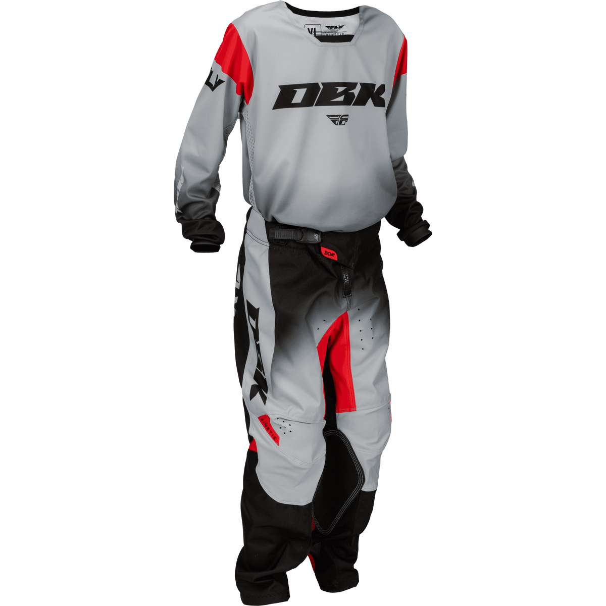 2026 FLY Racing Adult Kinetic DBK Gear Combo - Grey/Black/Red ...
