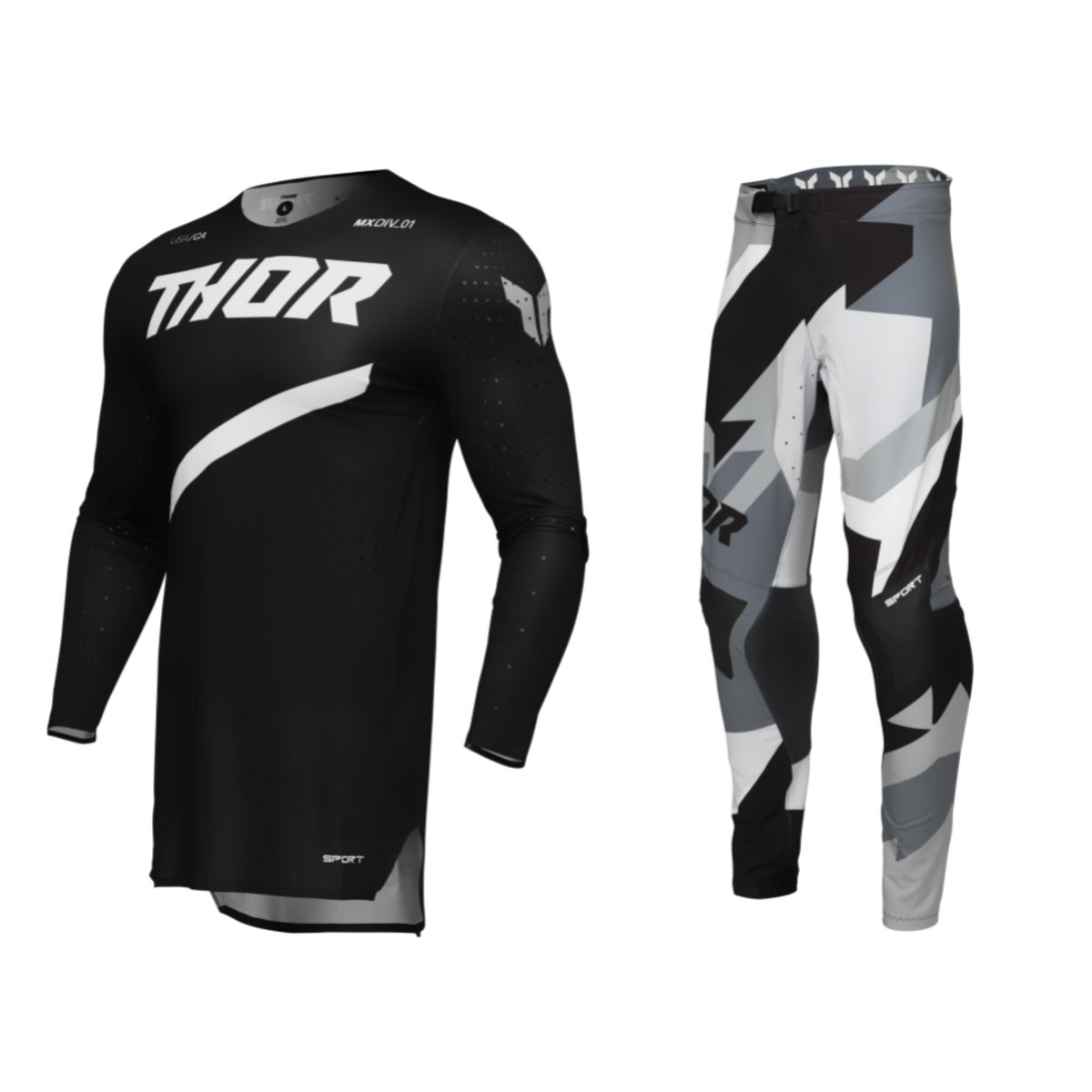 2025 Thor Racing Adult Sportmode Brave Black Gear Combo | Bent Lever ...