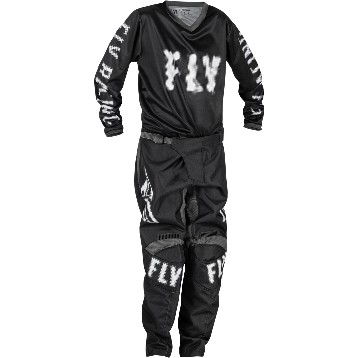 2024 Fly Racing Youth F-16 Black/White Gear Combo — BentLever.com